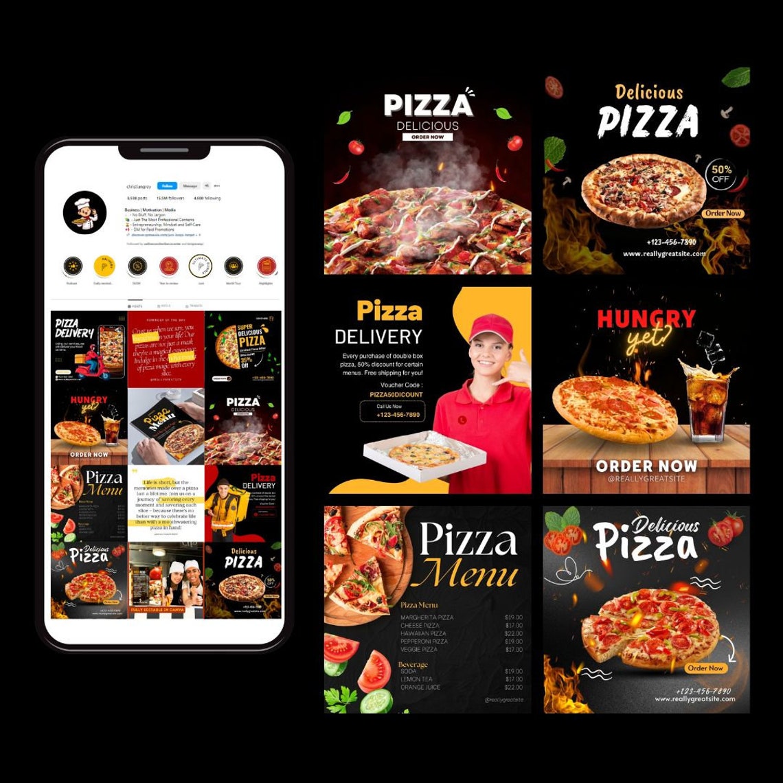 Pizza Restaurant Templates, Pizza Restaurant Menu, Pizza Templates ...