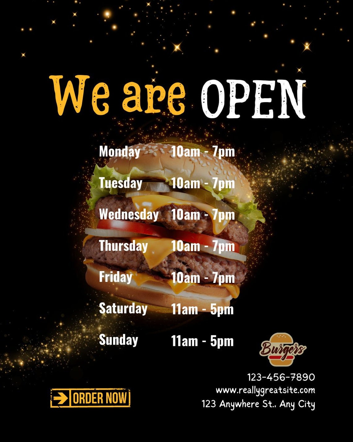 3 in 1 Burger Bar Menu Printable, Burger Menu Board, Burger Food Truck ...