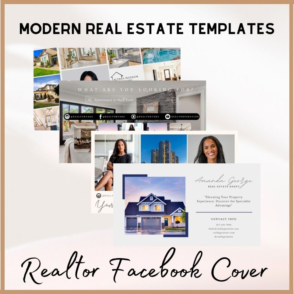 Modern Real Estate Facebook Cover, Minimalist Facebook Cover, Realtor ...