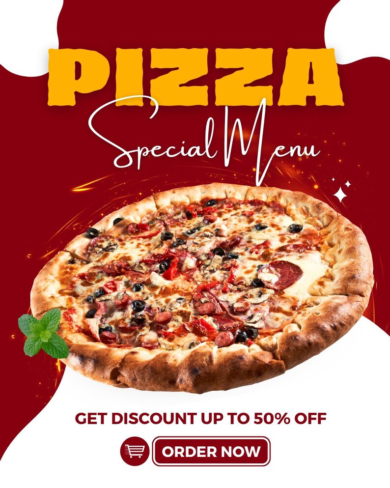 Pizza Shop Modern Menu Template Pizza Digital Paper Restaurant Menu ...