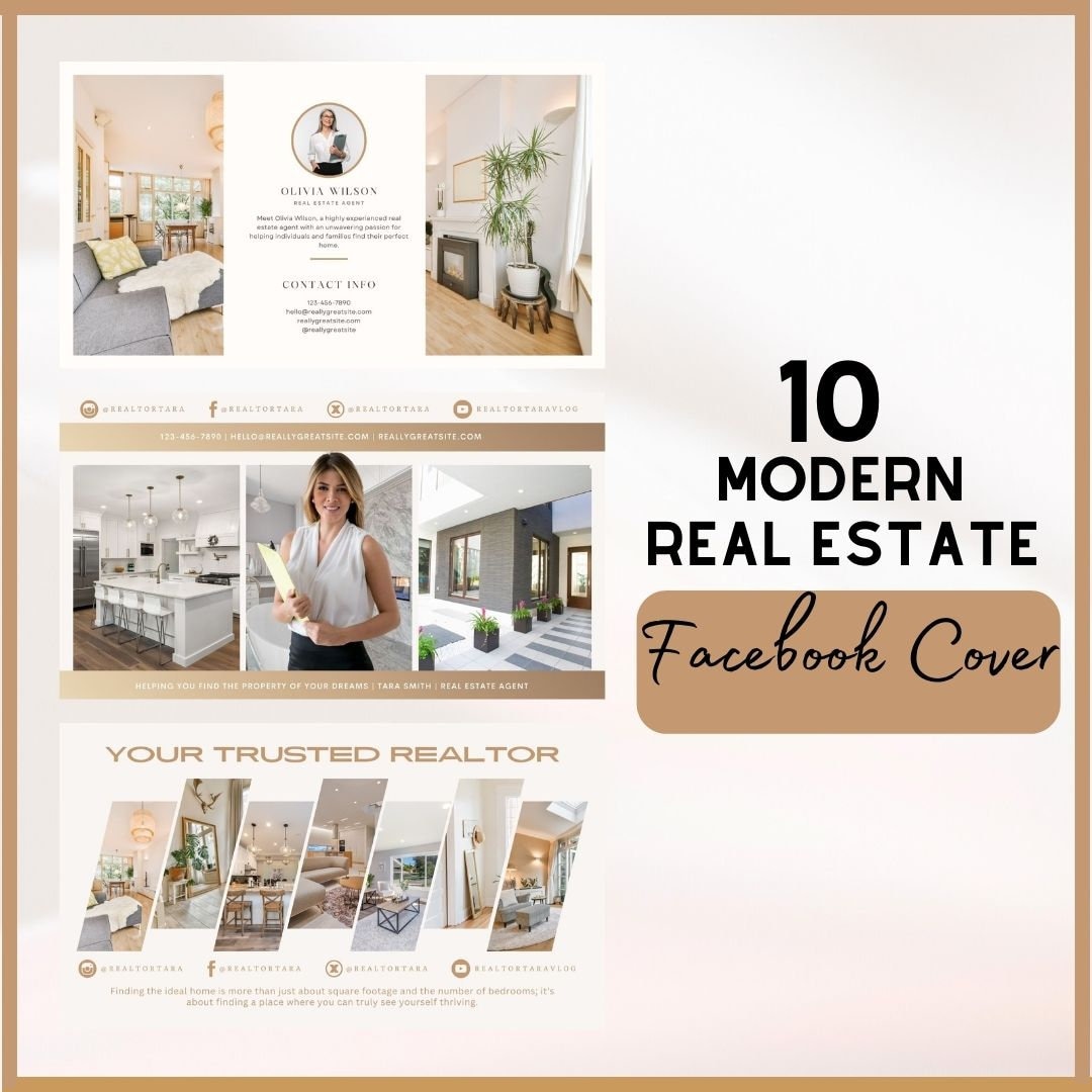 Modern Real Estate Facebook Cover, Minimalist Facebook Cover, Realtor ...