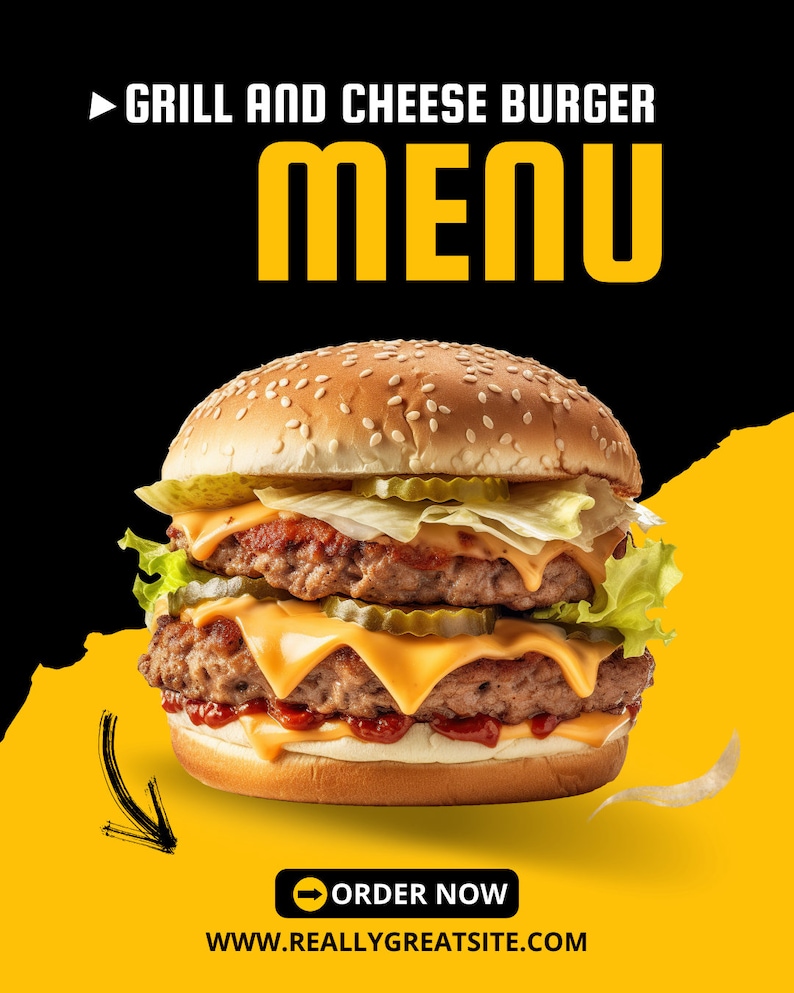 3 in 1 Burger Bar Menu Printable, Burger Menu Board, Burger Food Truck ...