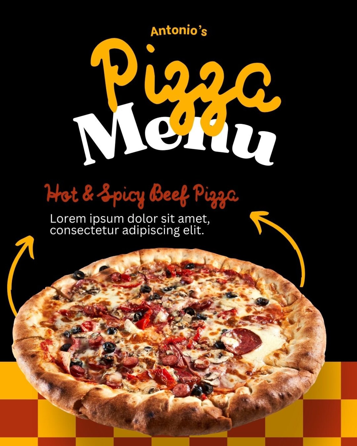 Pizza Menu Template Pizza Party Menu Pizza Birthday Party Editable Menu ...