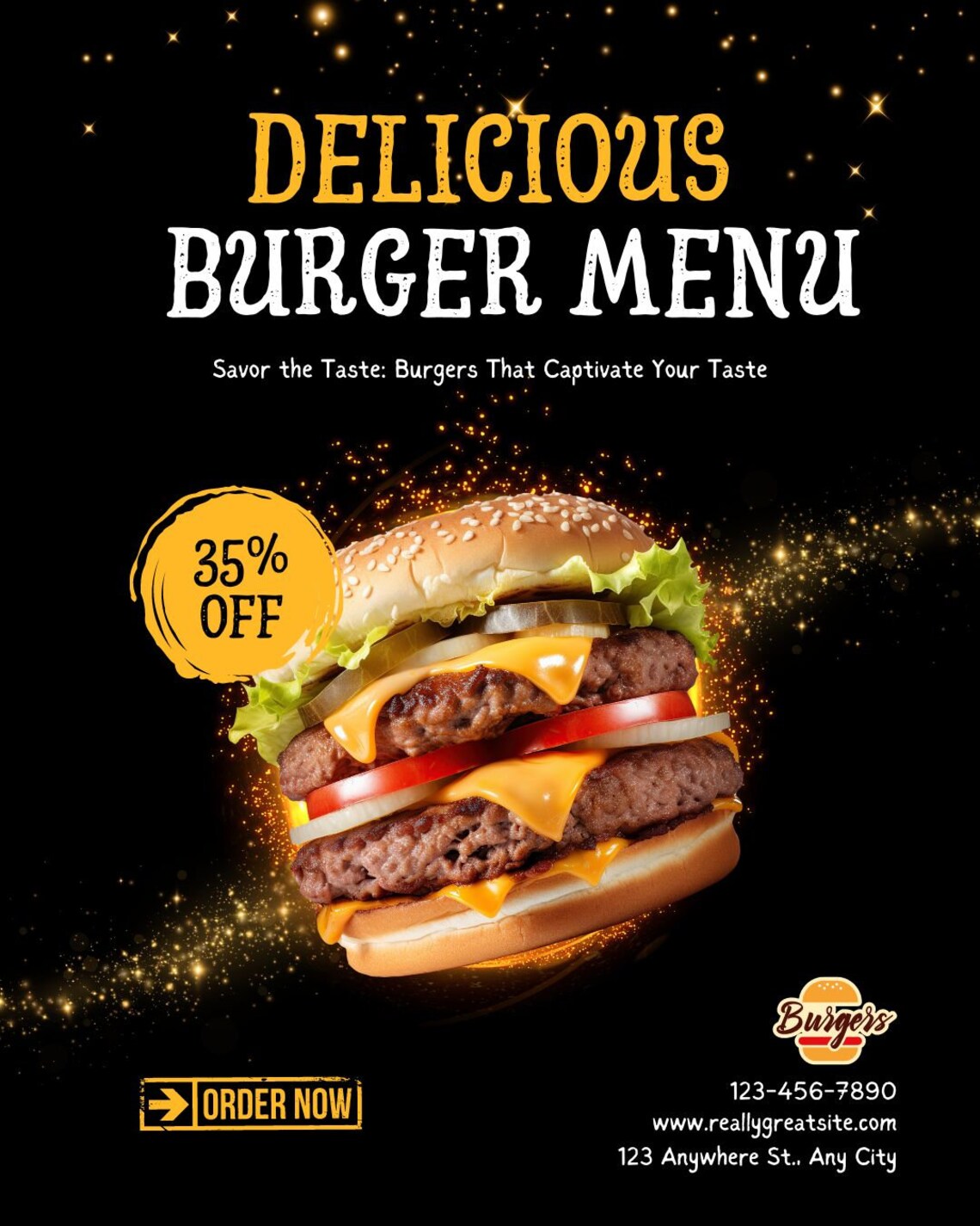 3 in 1 Burger Bar Menu Printable, Burger Menu Board, Burger Food Truck ...