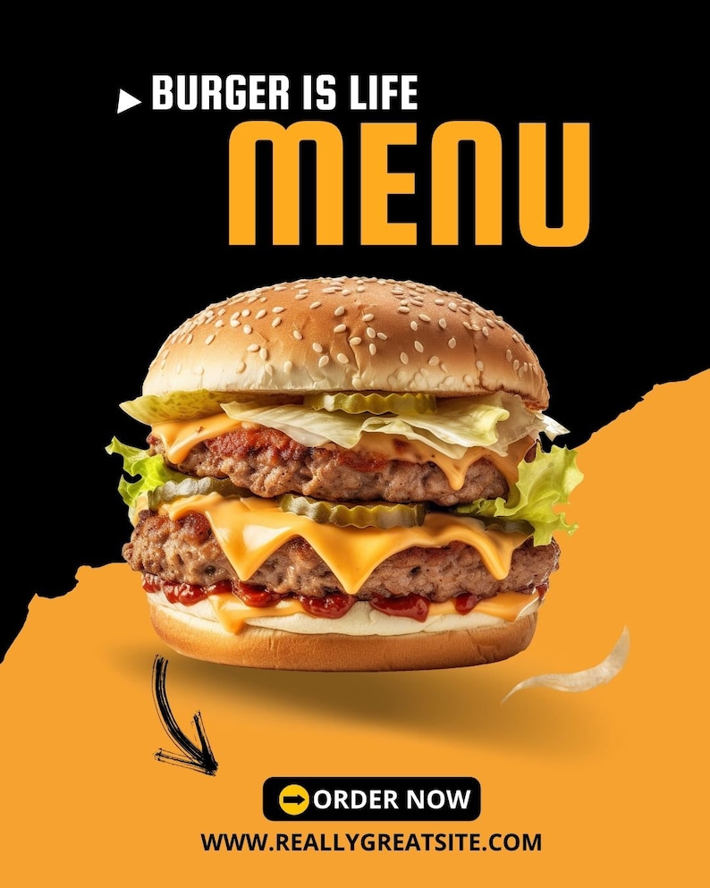 Burger Menu Template Bundle Burger Flyer Editable Menu Template Price ...