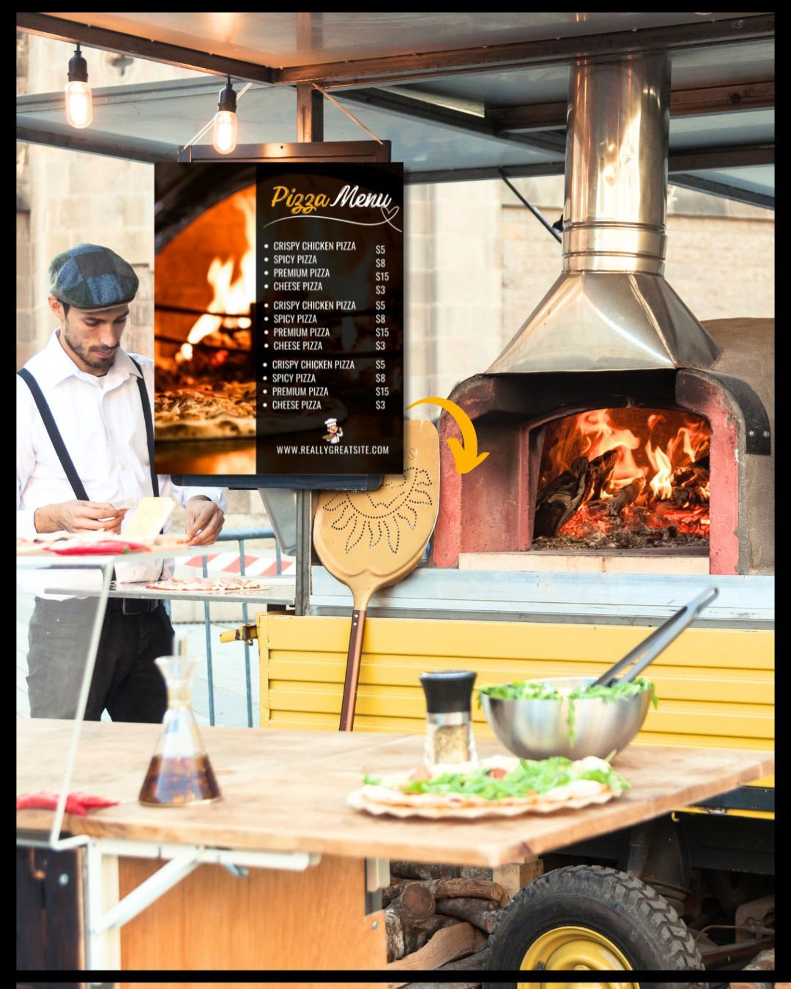 3 in 1 Pizzeria Menu Templates, Pizza Menu Template Printable, Pizza ...