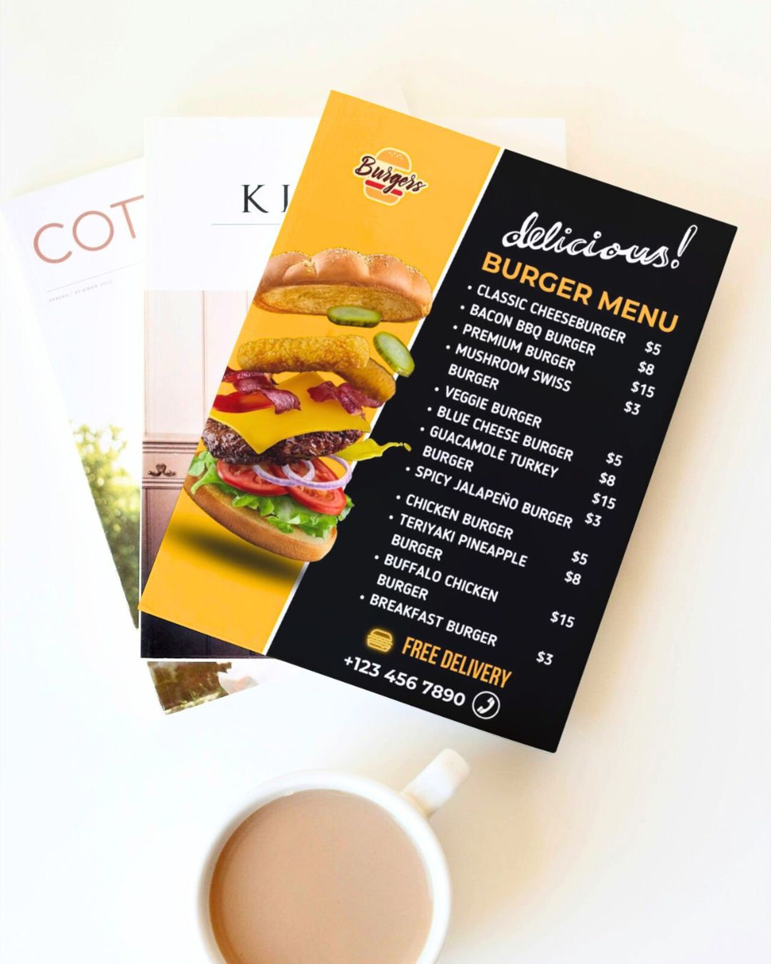 3 in 1 Burger Bar Menu Printable, Burger Menu Board, Burger Food Truck ...