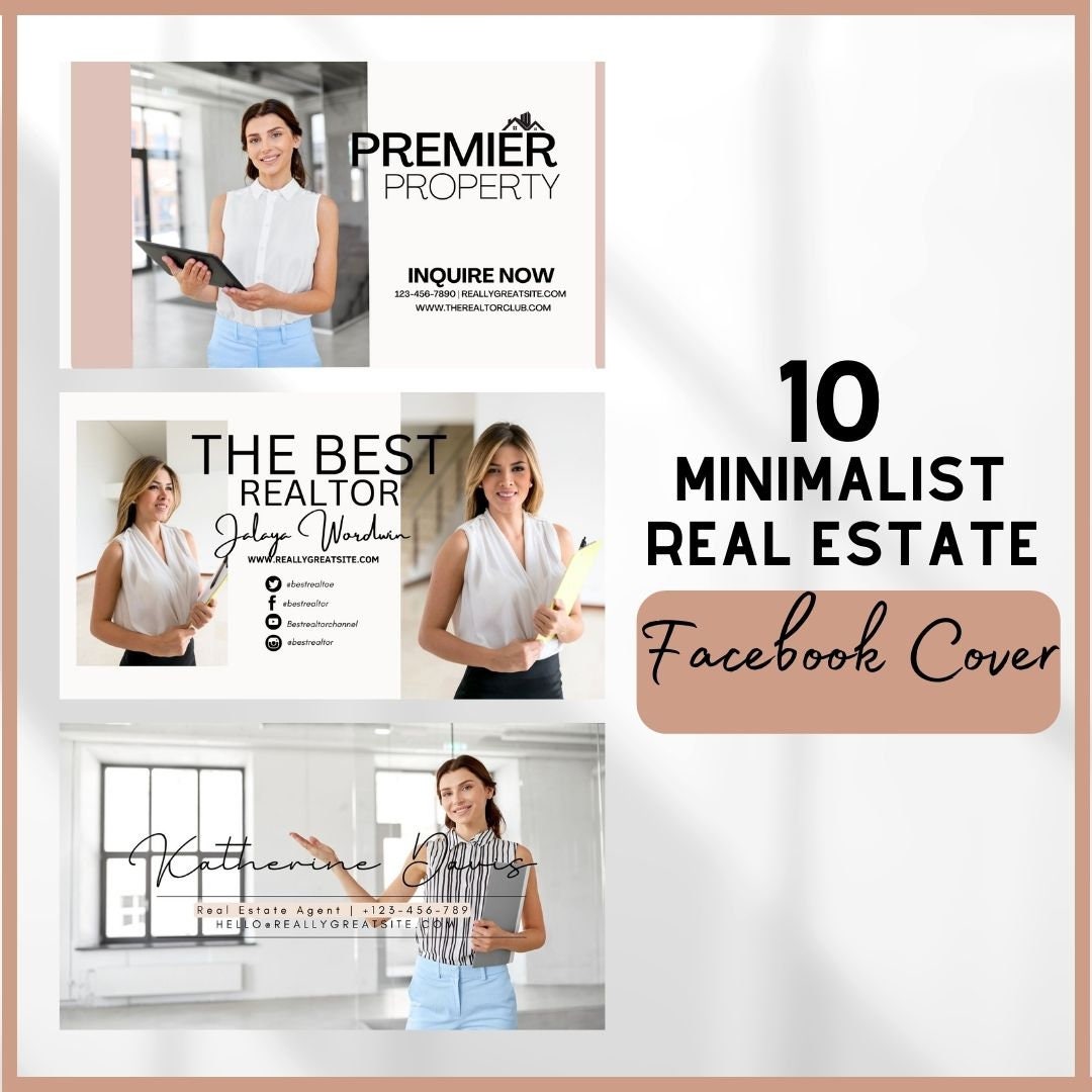 Real Estate Facebook Cover, Minimalist Facebook Cover, Realtor Facebook ...