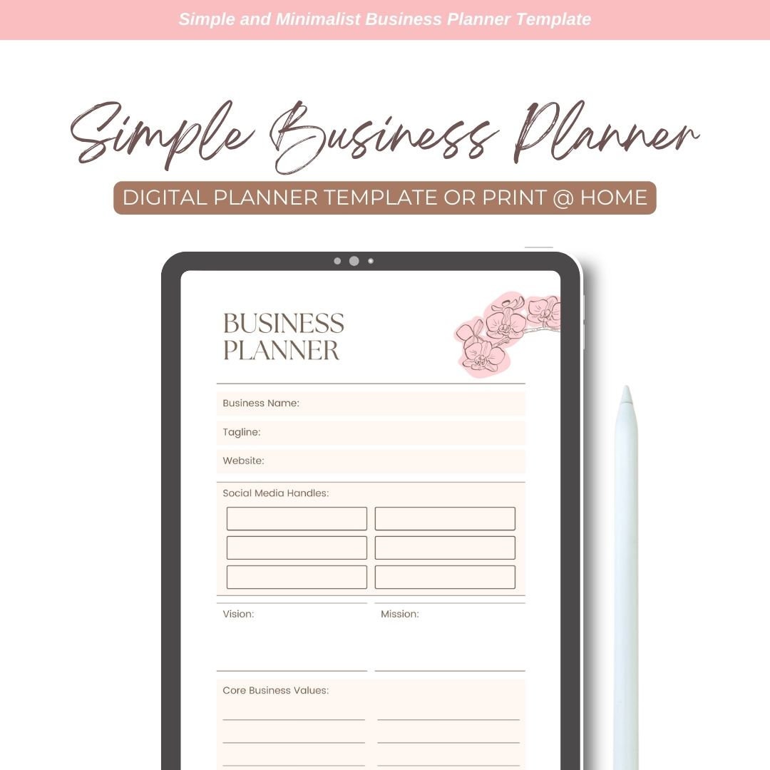 Business Planner Templates, Digital Business Planner, Printable ...
