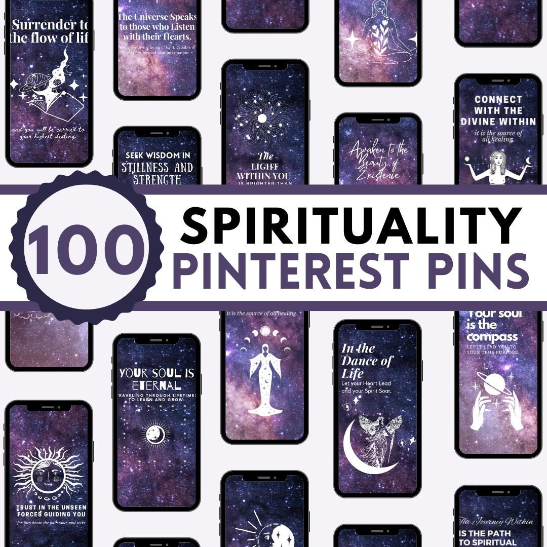 100 Spiritual Pinterest Templates: Canva Spiritual Coaching (digital ...