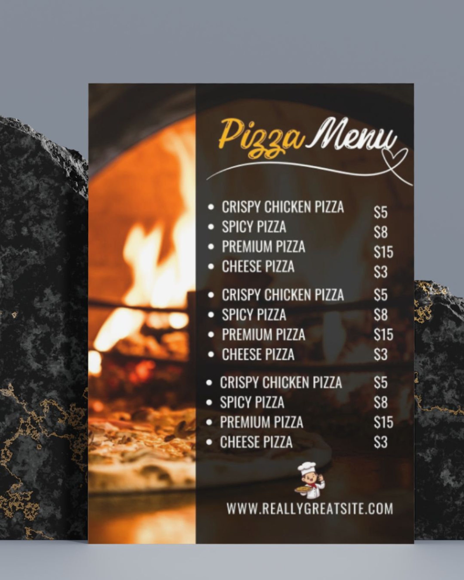 3 in 1 Pizzeria Menu Templates, Pizza Menu Template Printable, Pizza ...