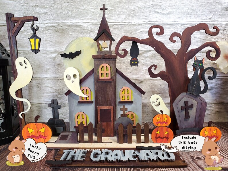 Graveyard Cemetery SVG Glowforge Laser Cnc Cut Decor Digital Files ...