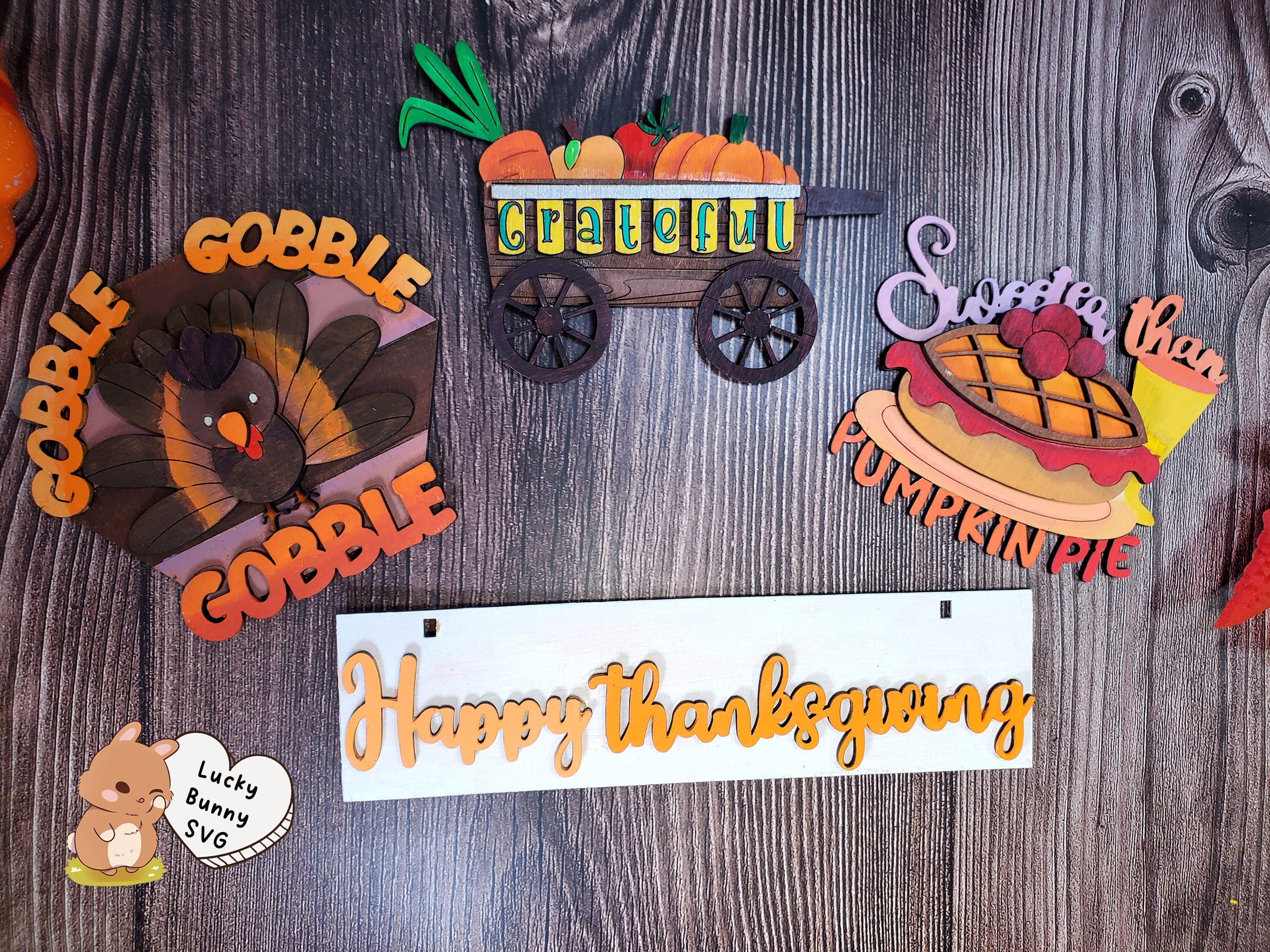 Happy Thanksgiving SVG Glowforge Laser Cnc Cut Decor Digital Files ...