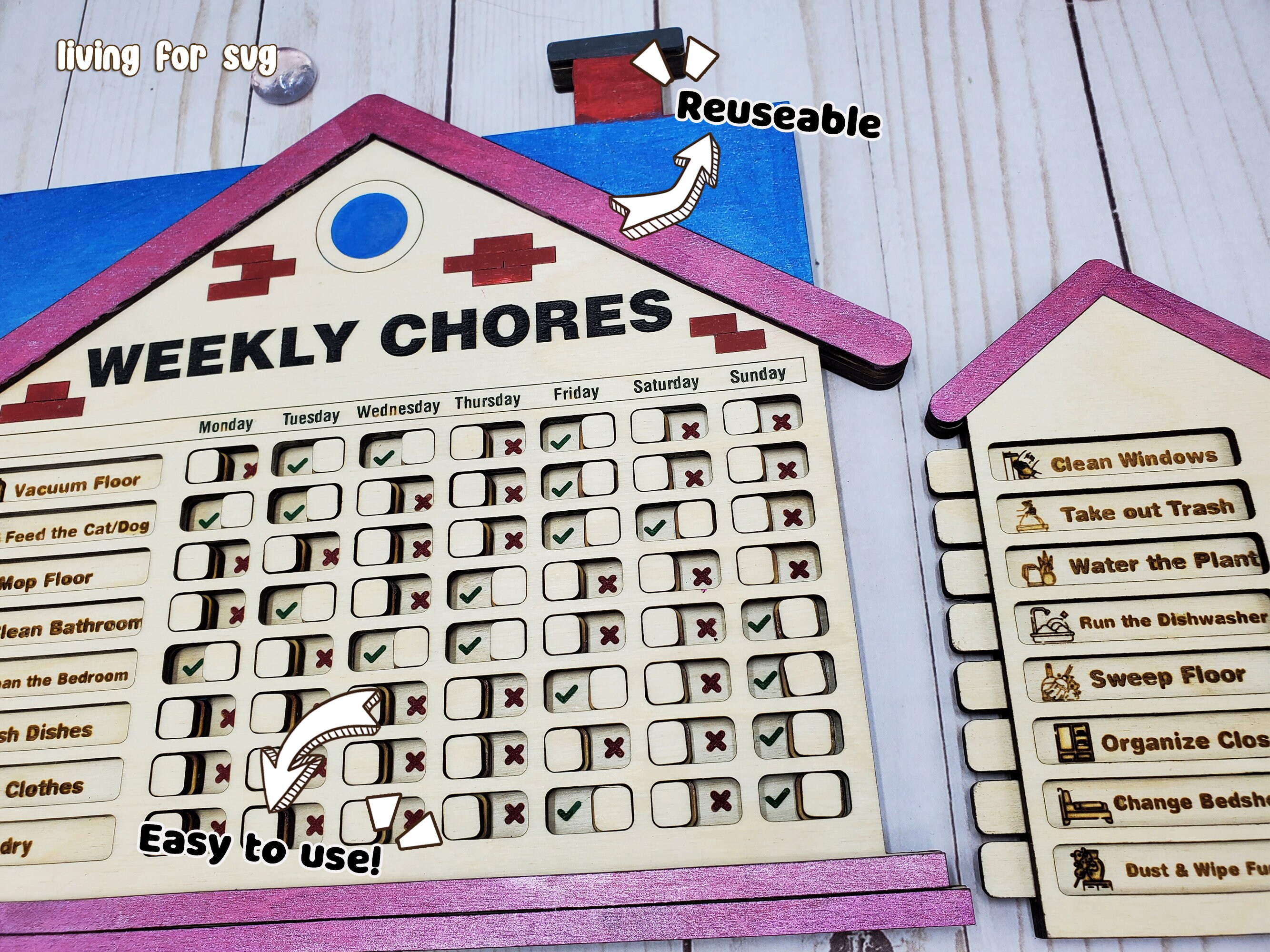 Weekly Chores Tracking Include 2 Version With and Without Name, Shed ...