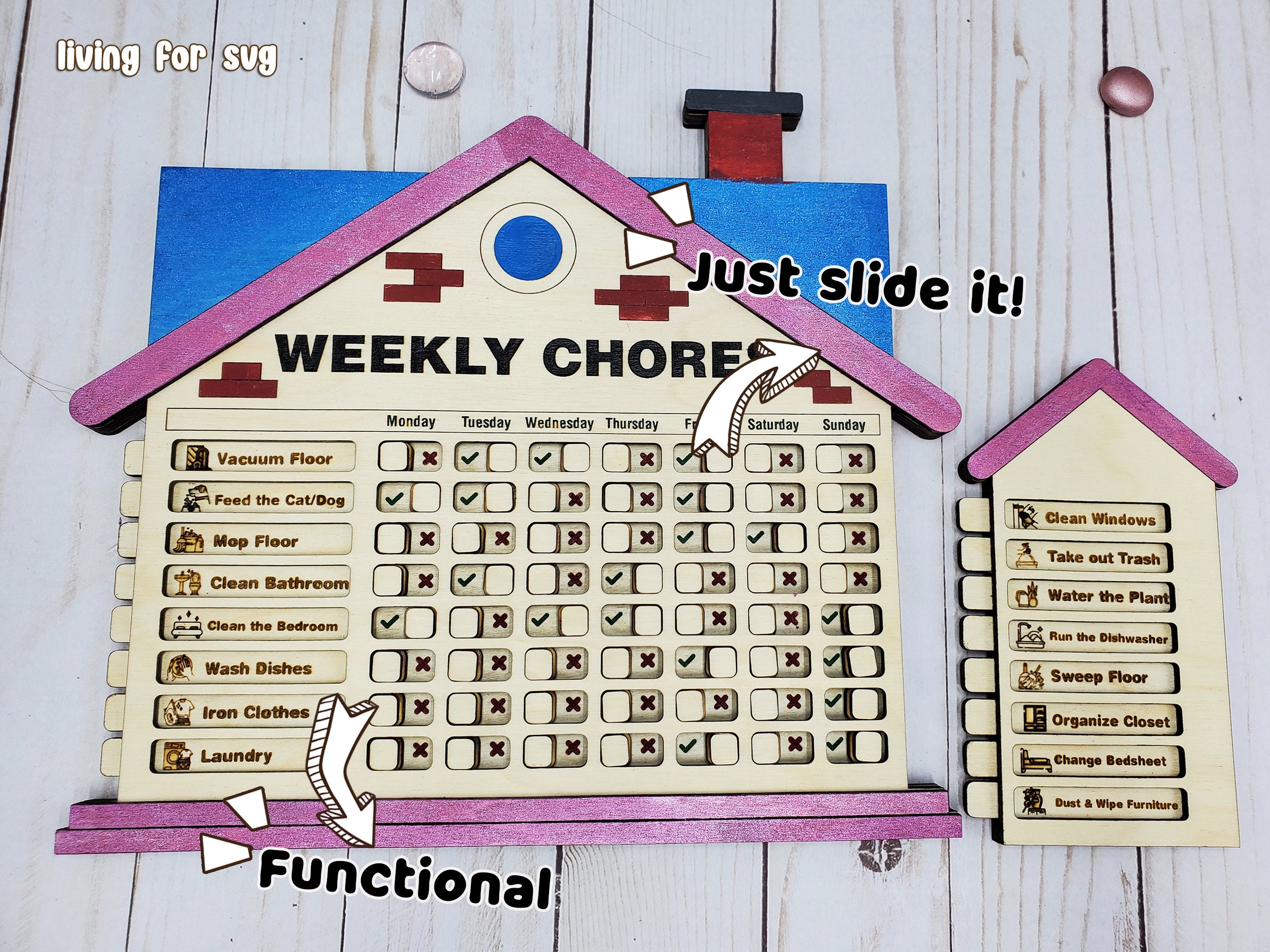 Weekly Chores Tracking Include 2 Version With and Without Name, Shed ...