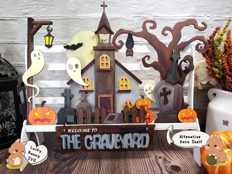 Graveyard Cemetery SVG Glowforge Laser Cnc Cut Decor Digital Files ...