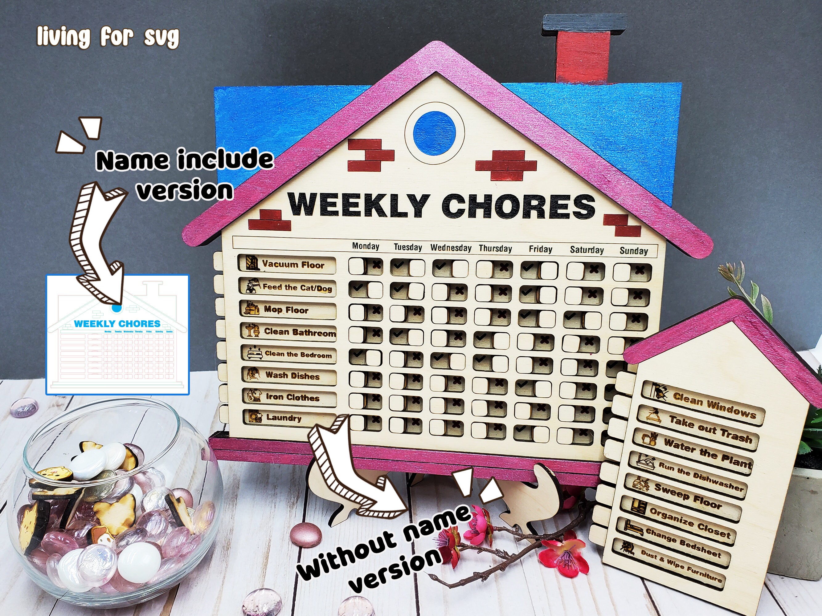 Weekly Chores Tracking Include 2 Version With and Without Name, Shed ...