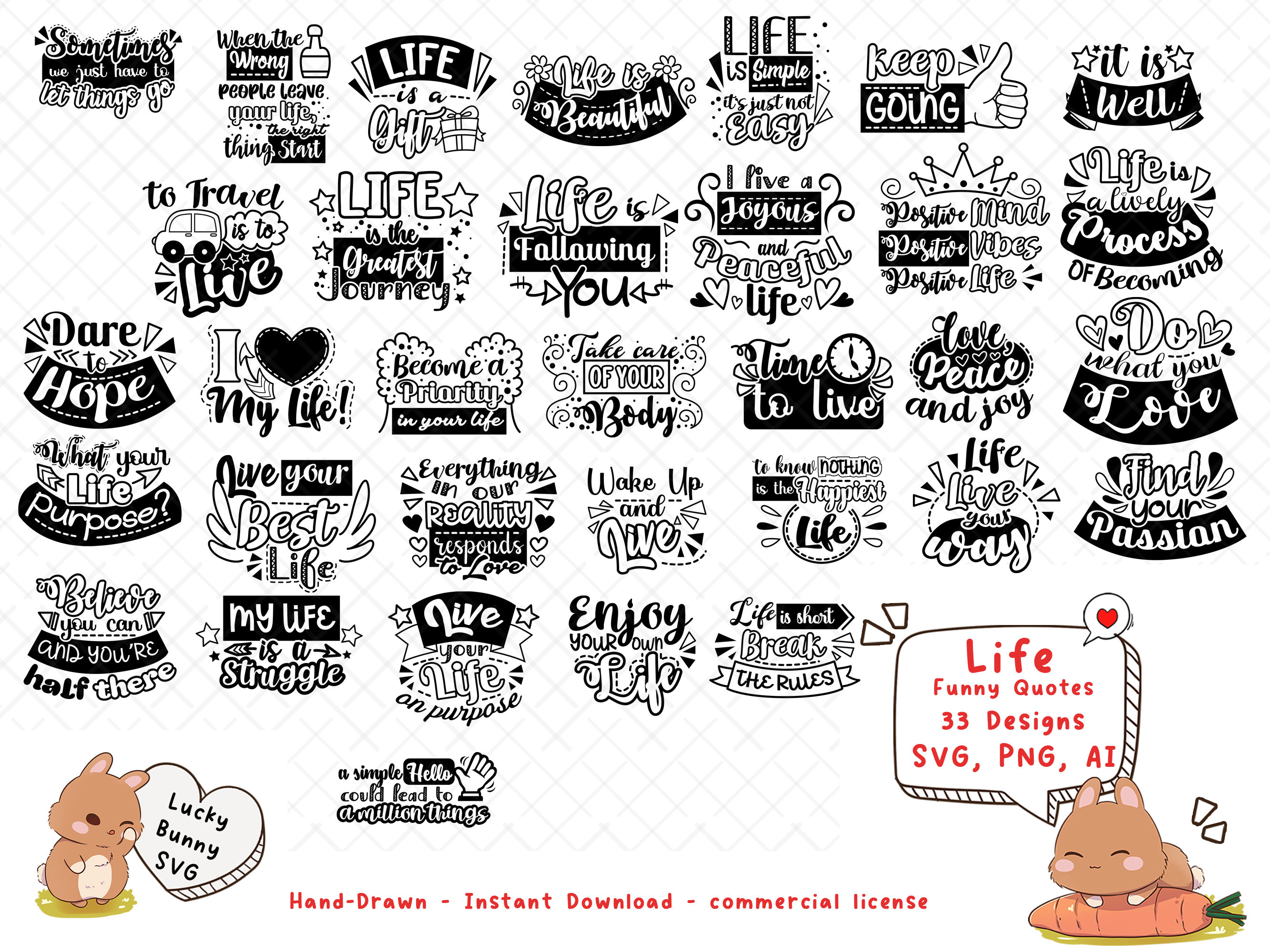 Life Quote Bundle SVG, Motivation Bundle Svg, Life Purpose Svg, Life is ...