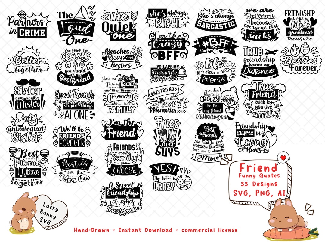 Friendship Funny Quote Svg, Friend Bundle Svg, Best Friend Svg, Funny ...