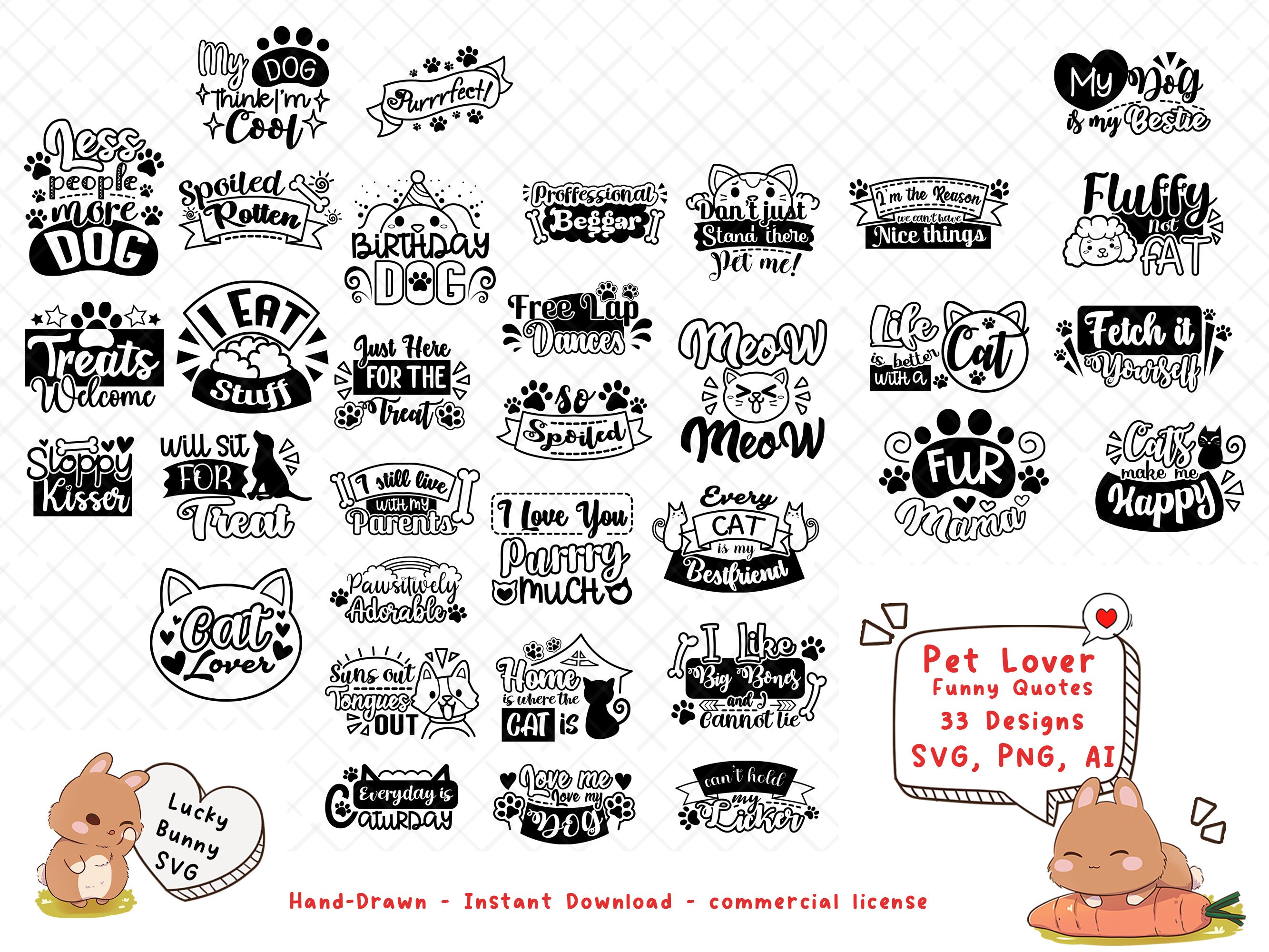 Pet Funny Quote Svg, Pet Bundle Svg, Dog Lover Svg, Cat Lover Svg, Pet ...