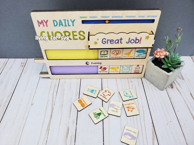 Daily Chores Tracker for Kids, Include Chores Activities, and Tray ...