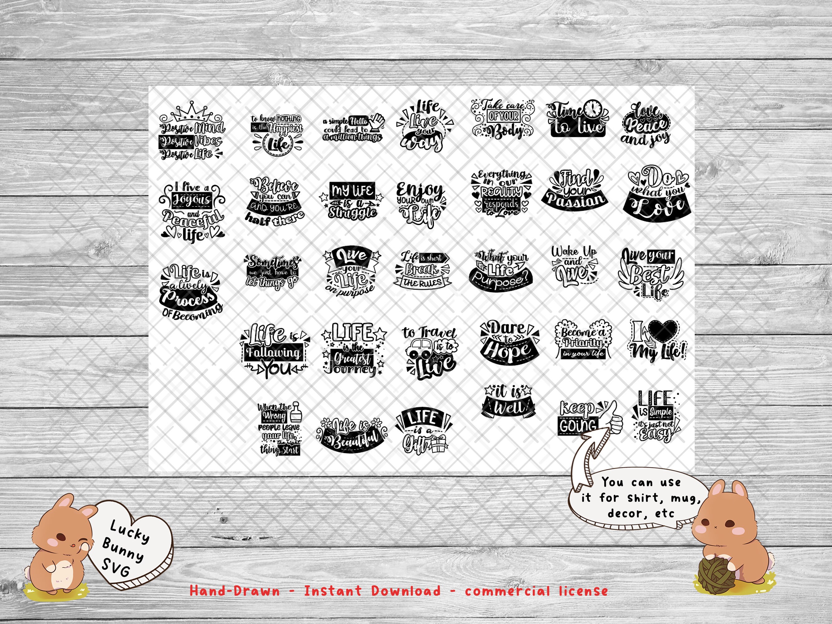 Life Quote Bundle SVG, Motivation Bundle Svg, Life Purpose Svg, Life is ...