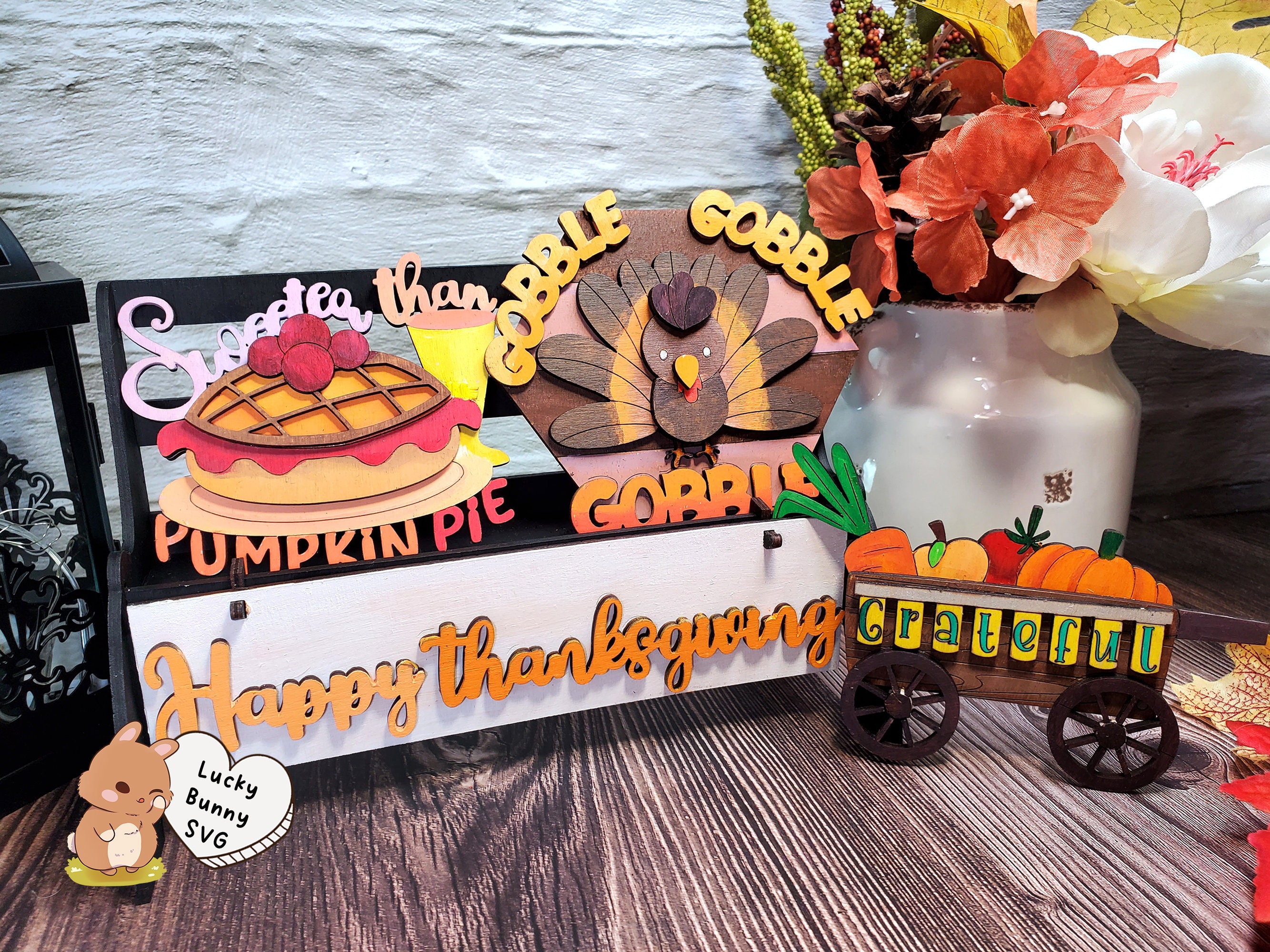 Happy Thanksgiving SVG Glowforge Laser Cnc Cut Decor Digital Files ...