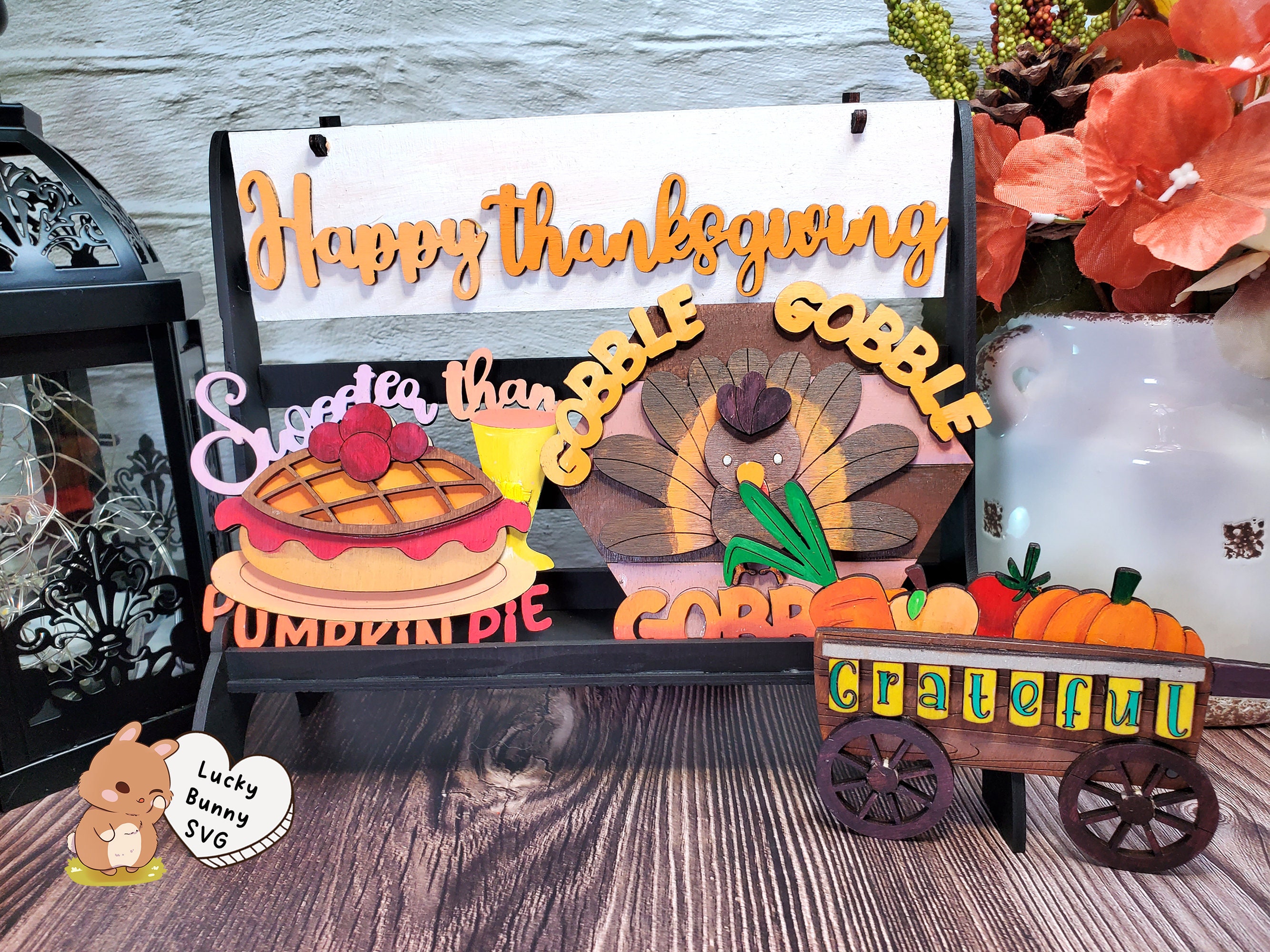 Happy Thanksgiving SVG Glowforge Laser Cnc Cut Decor Digital Files ...