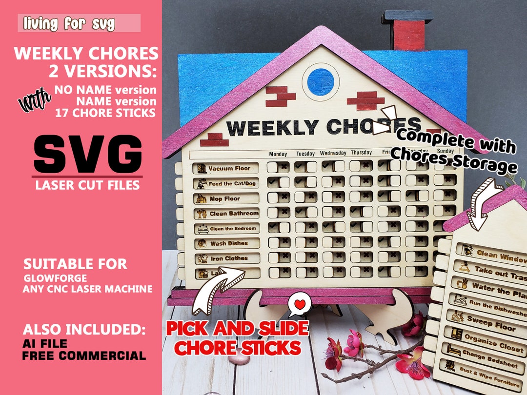 Weekly Chores Tracking Include 2 Version With and Without Name, Shed ...