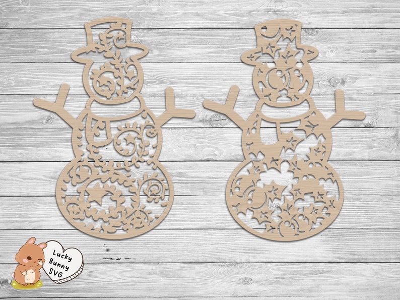 10 Designs Patterned Snowman Christmas Bundle Easy Make SVG, Winter ...