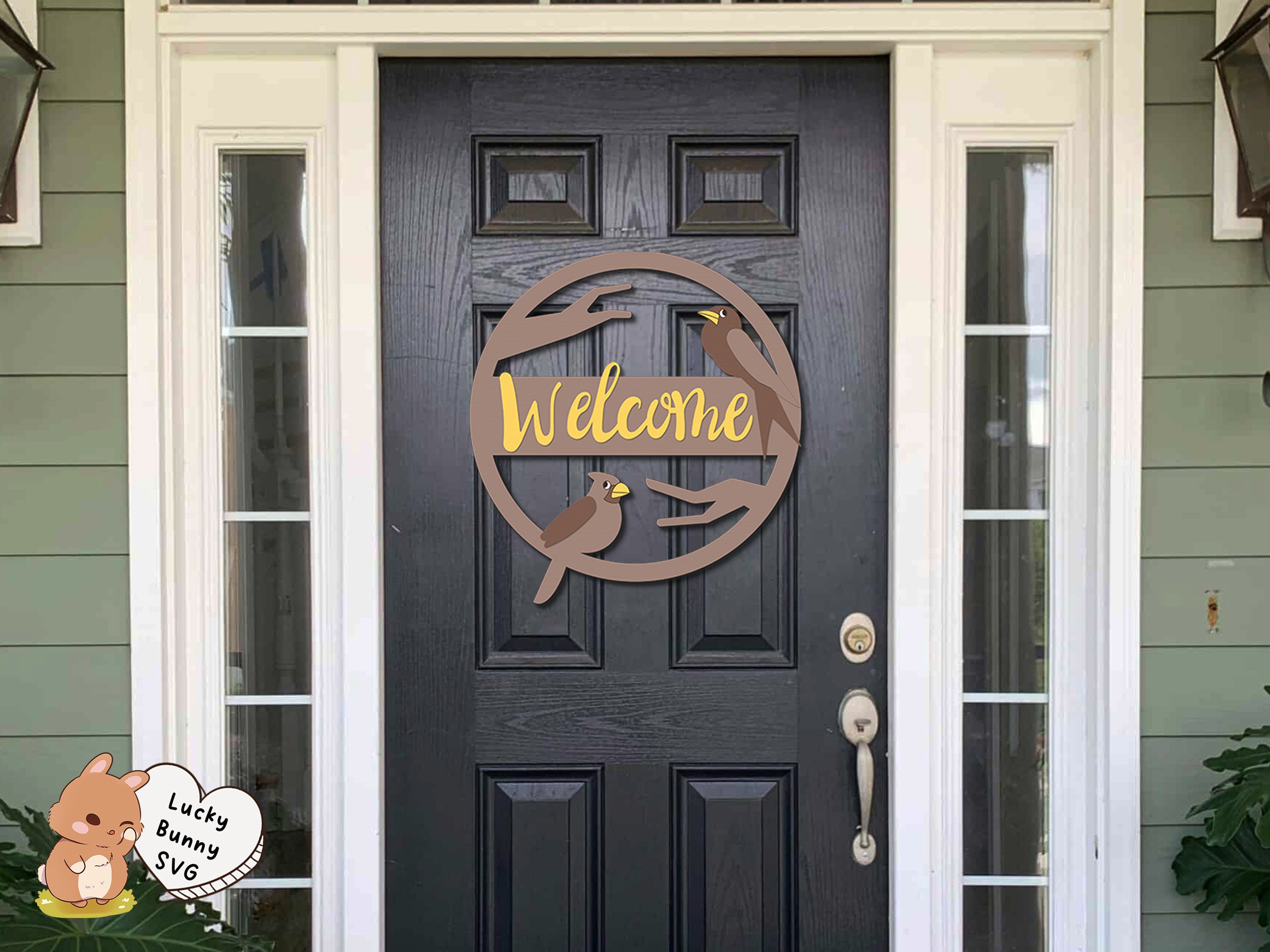 Welcome Door Sign SVG for Glowforge or Laser Cut Cnc Files, Bird ...