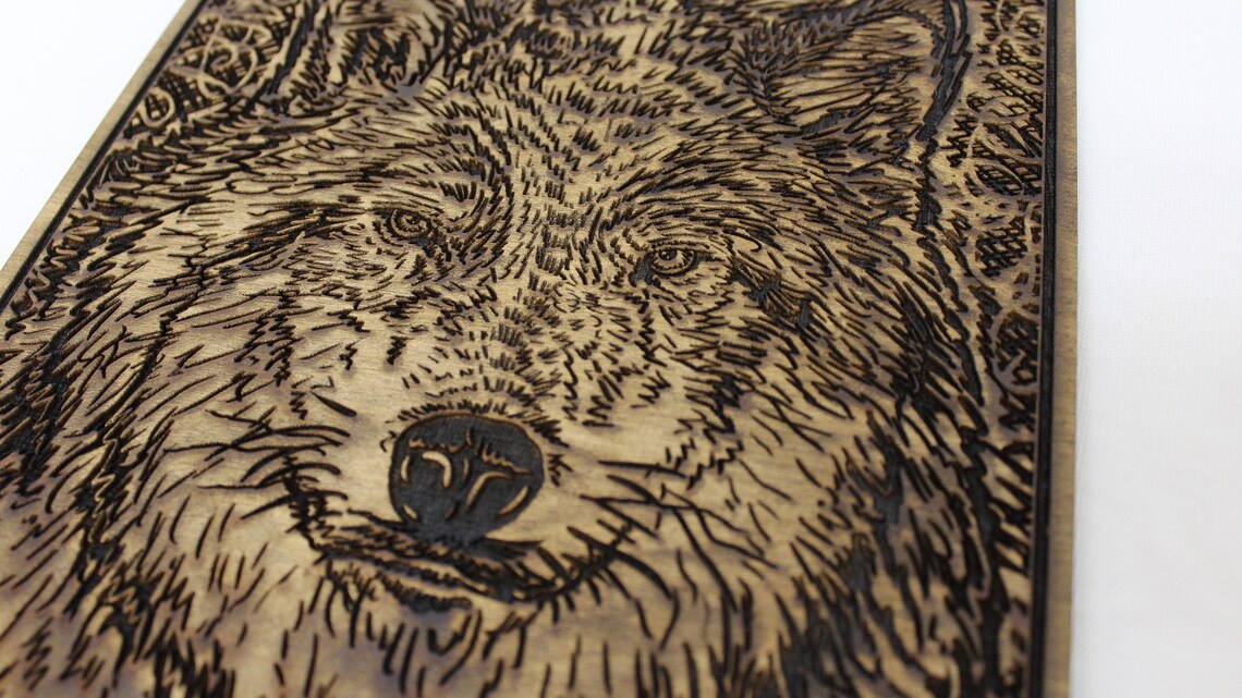 Wolf - Engraved Wood Wall Art 8x10 - Etsy