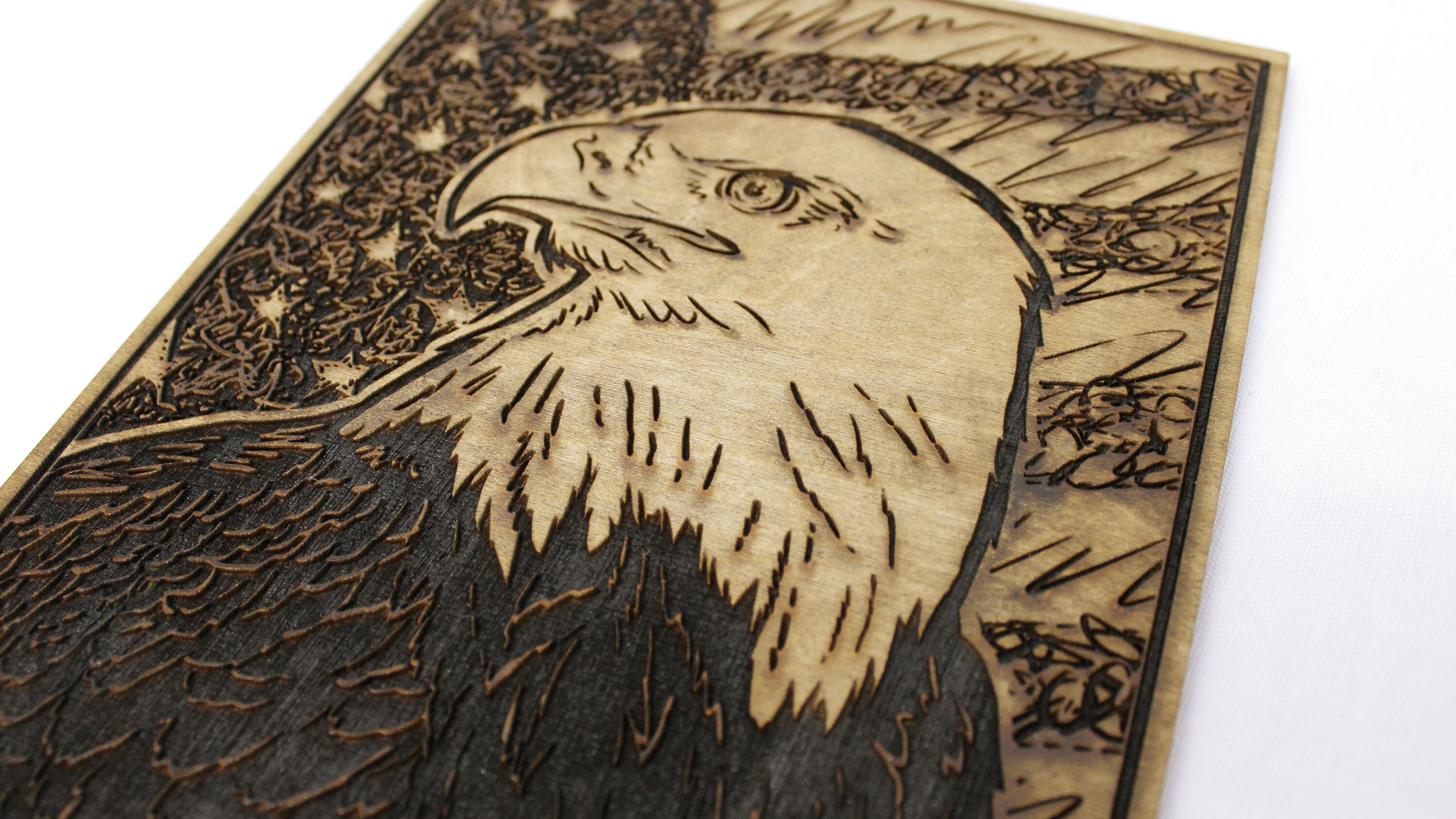 American Bald Eagle - Engraved Wood Wall Art 8x10 - Etsy