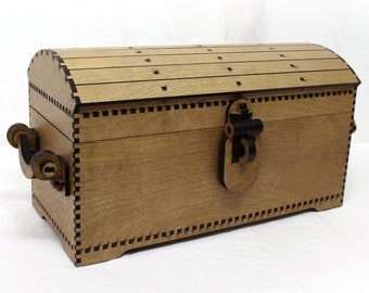 Natural Wooden Treasure Chest - Etsy