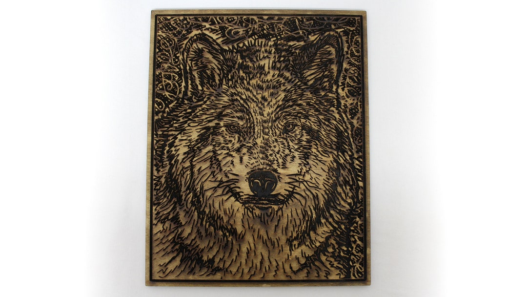 Wolf - Engraved Wood Wall Art 8x10 - Etsy