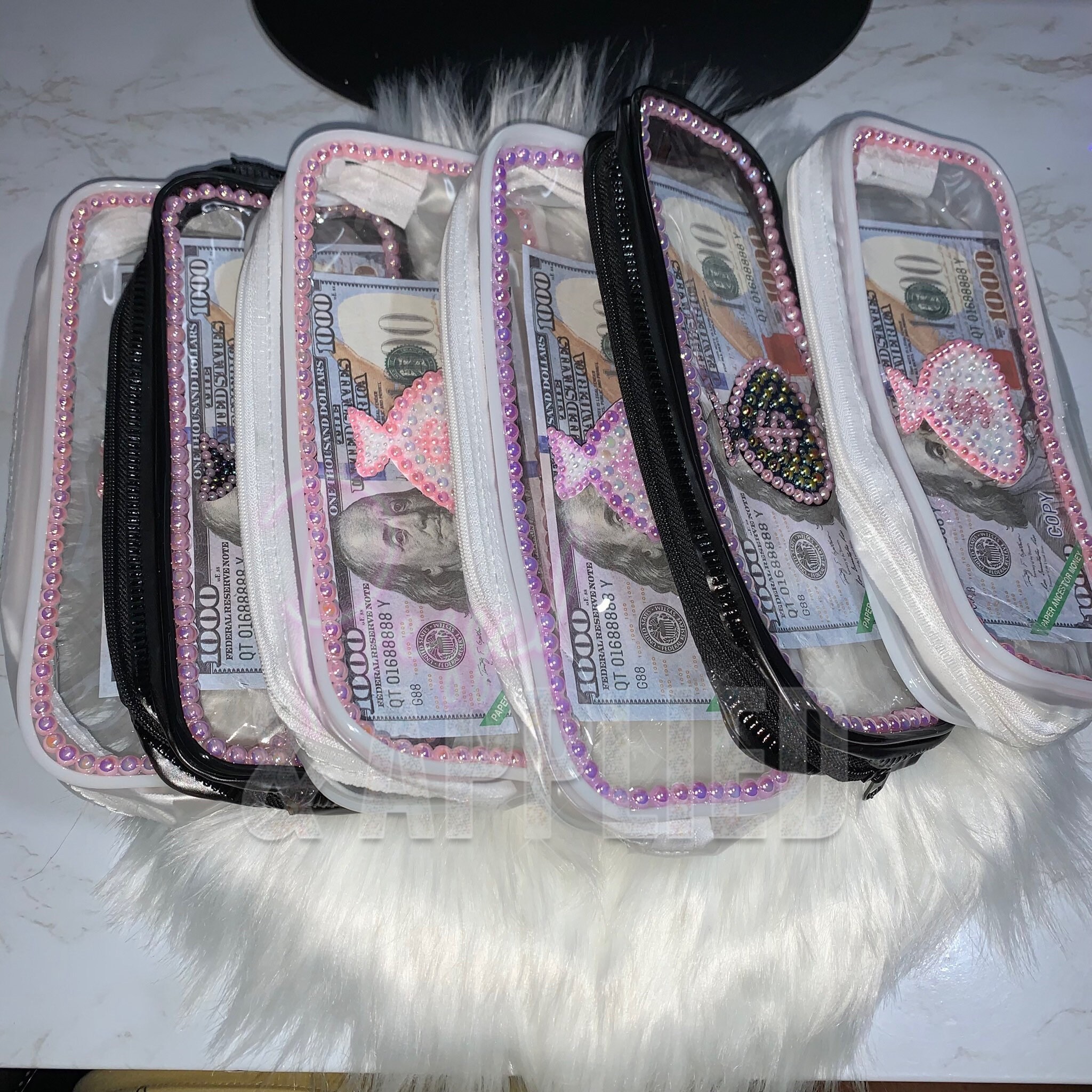 Pearl Rhinestone MONEY BAG Bank Bag Cash Bag Bank - Etsy