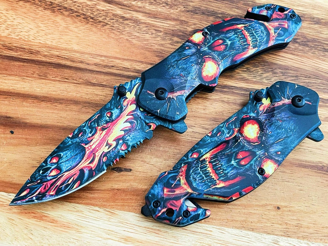 8.5“EDC Sharp Tactical Folding Pocket Knife Spring Assisted Opening ...