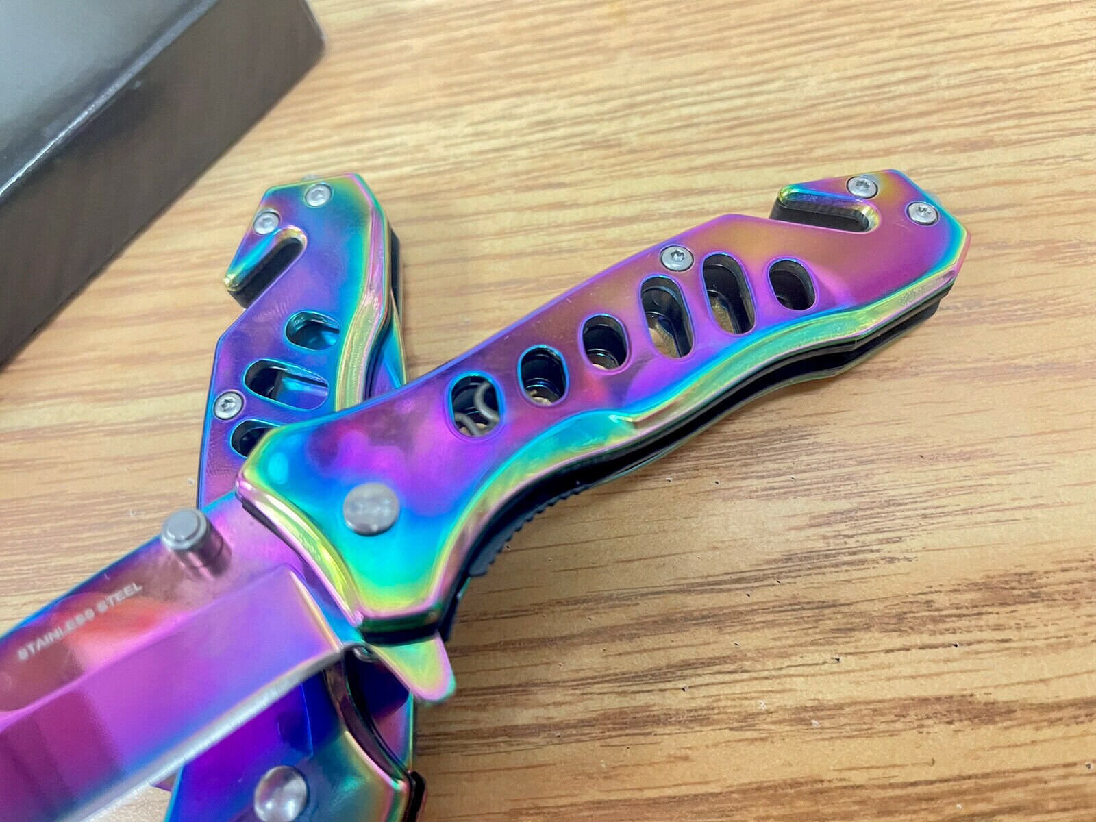 6.75rainbow Tactical Spring Assisted Blade EDC Folding Pocket | Etsy