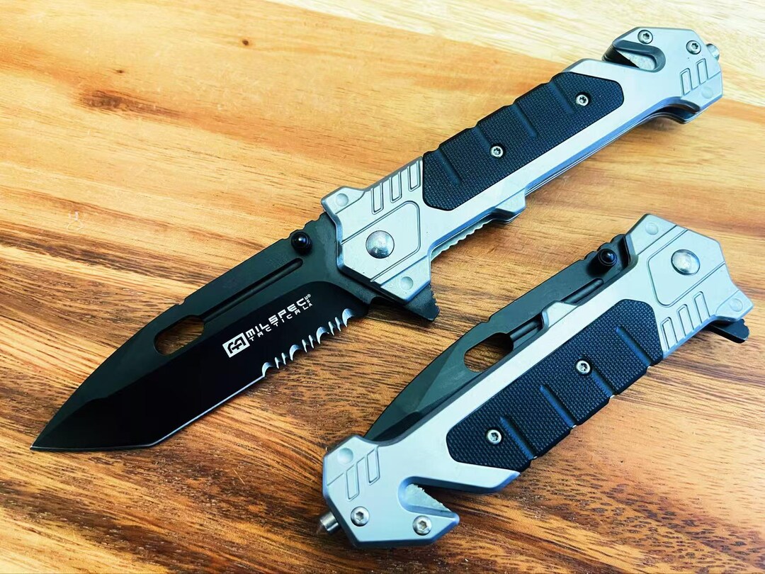 Assisted Open Folding Knife: 8" Tactical Stainless Steel, G10 Handle - Etsy