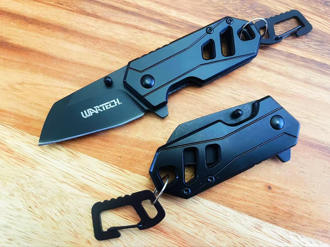 5”black Micro Keychain Pocket Knife Tactical Spring Assisted Blade EDC ...