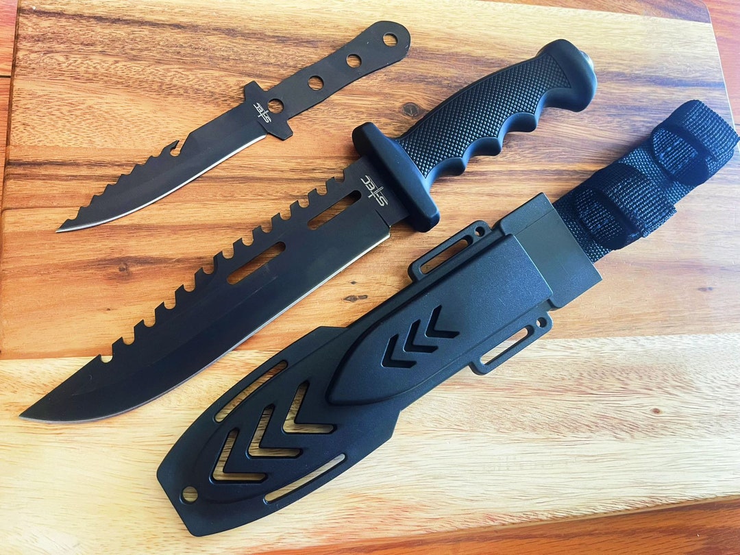Tactical Fixed Blade Knife Set: Stainless Steel Hunting Survival Knife ...