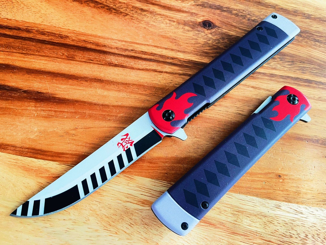 9" Second Generation Black Anime Sword Spring Assisted Open Blade EDC ...