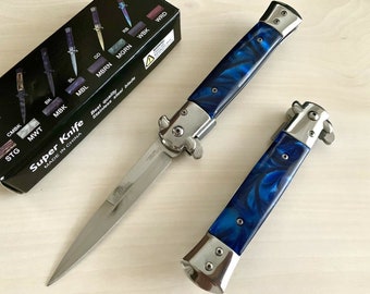 9 Black Italian Milano Stiletto Spring Assisted Folding - Etsy