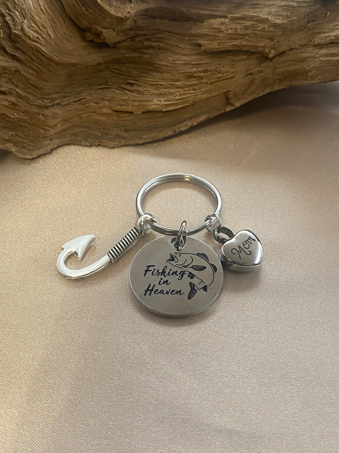 Memorial Fish Urn Keychain - Fisherman Memorial - Loss of Mom Urn ...