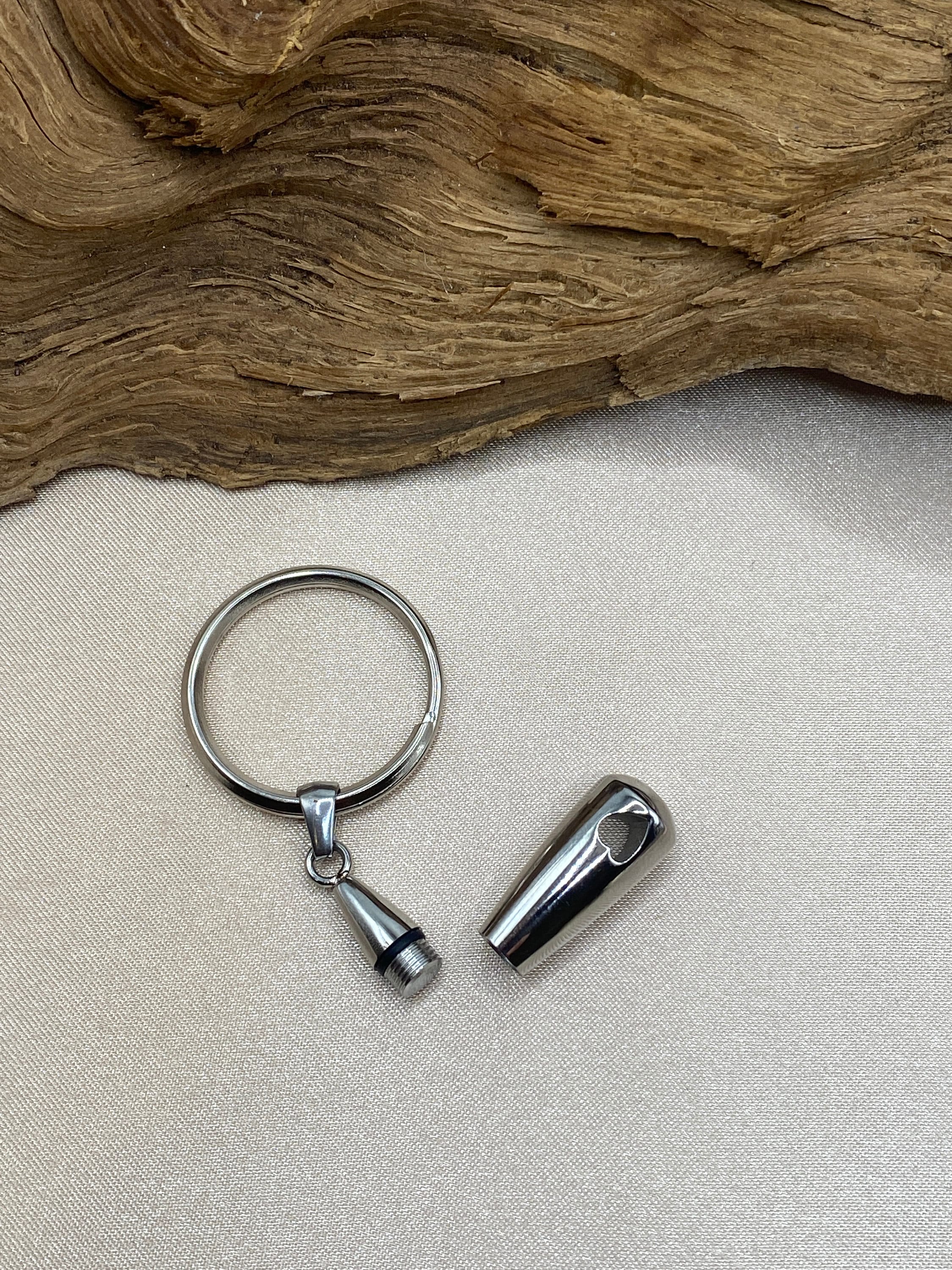 Tear Drop Urn Memorial Keychain With Heart Cut Out Stainless Steel ...