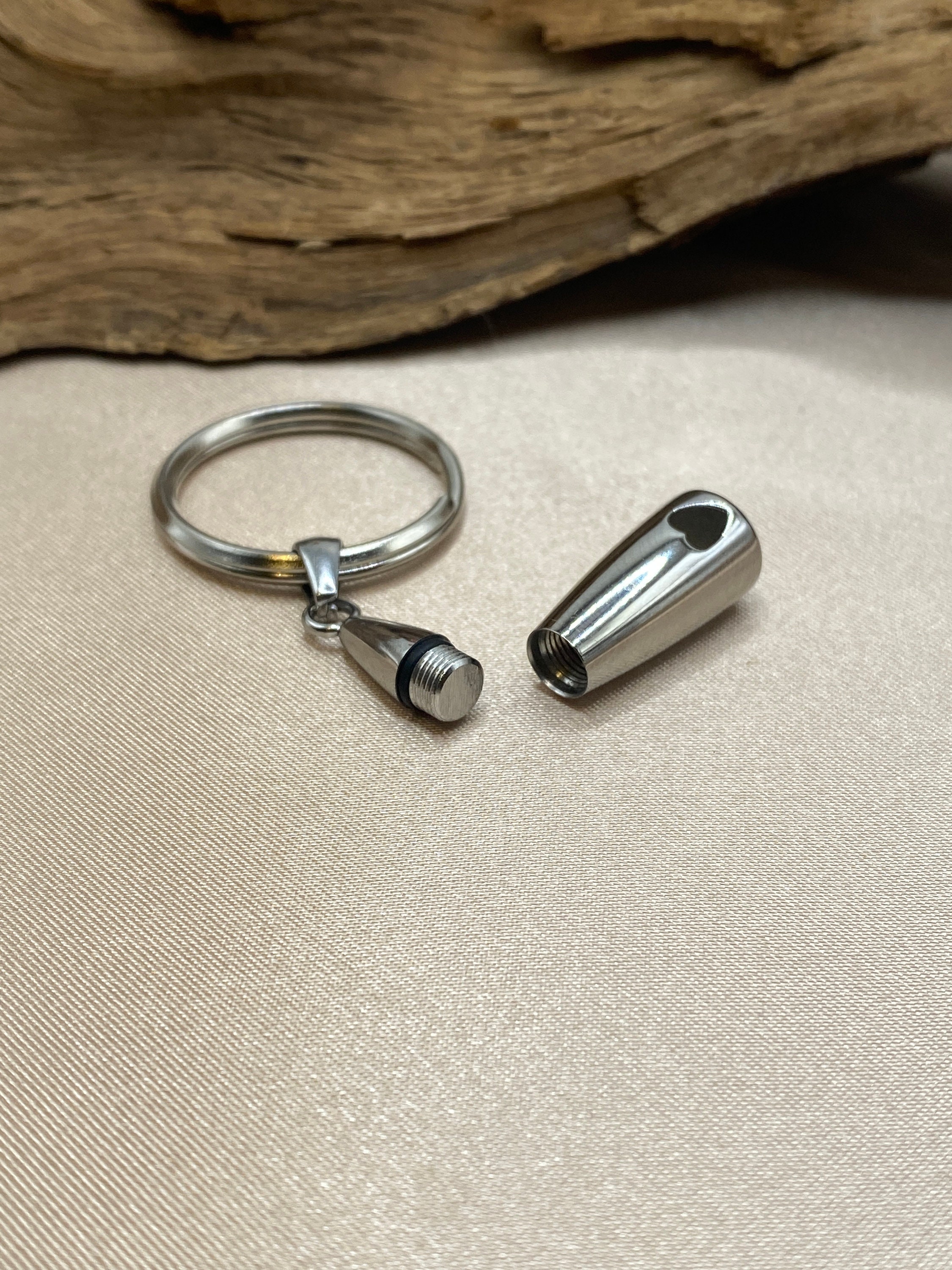 Tear Drop Urn Memorial Keychain With Heart Cut Out Stainless Steel ...