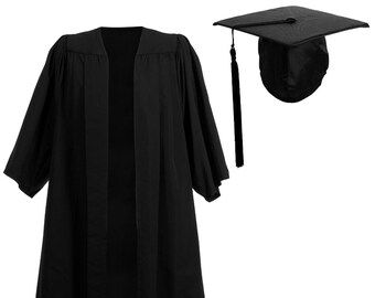 Matte Graduation Gown Set Graduation Gown Academic Dress - Etsy