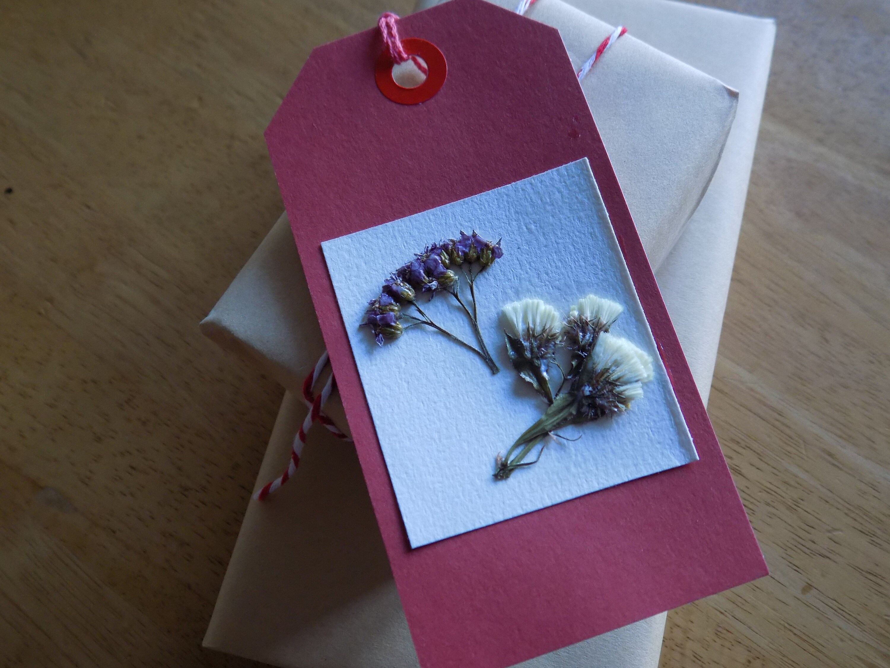 Set of 5 Floral Gift Tags Pressed Flowers Handmade Paper Gift Wrapping ...