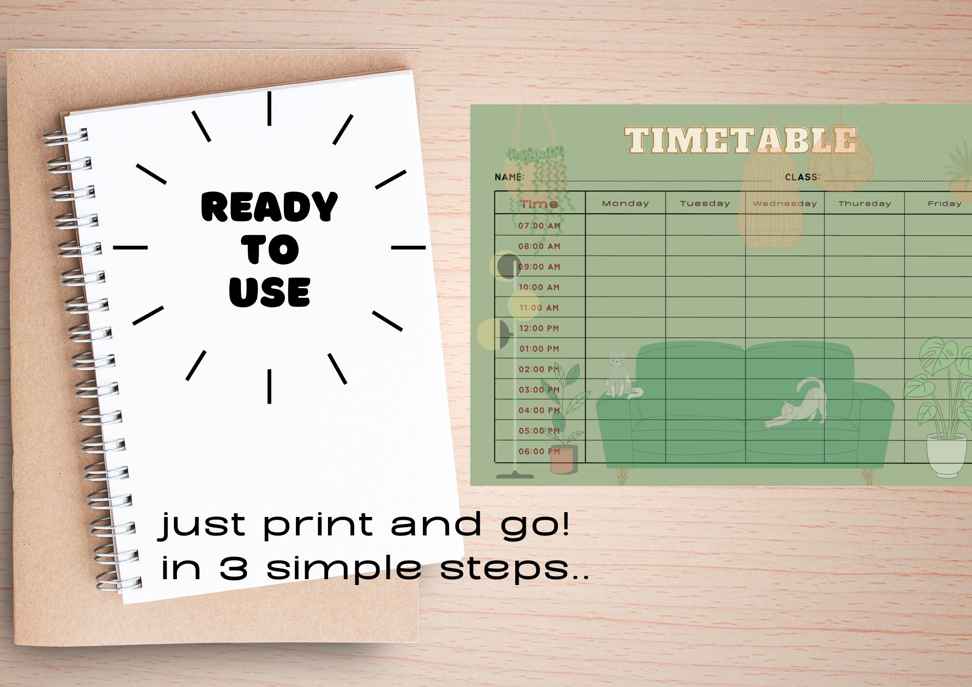 Digital Printable Timetable - Etsy