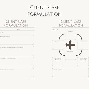 Therapist Planner, Counsellor Client Case Formulation Printable ...